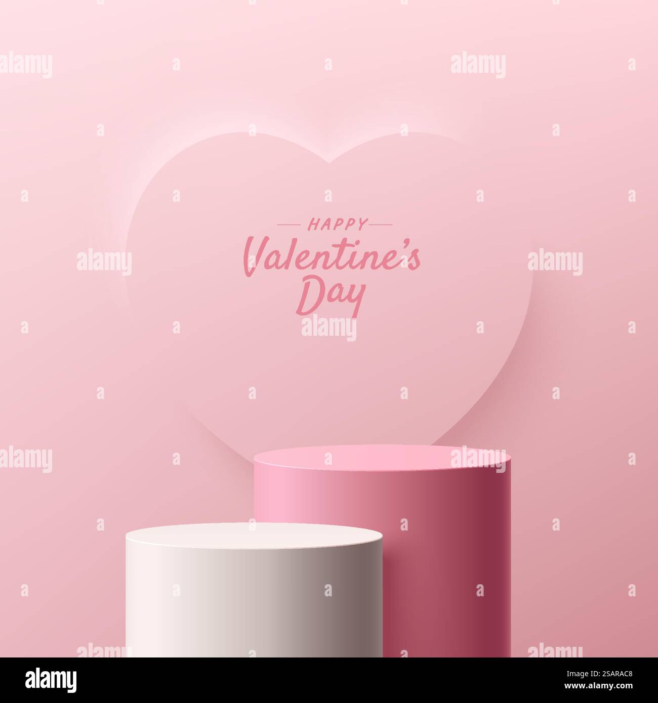 Heart pedestal on pink Stock Vector Images - Alamy