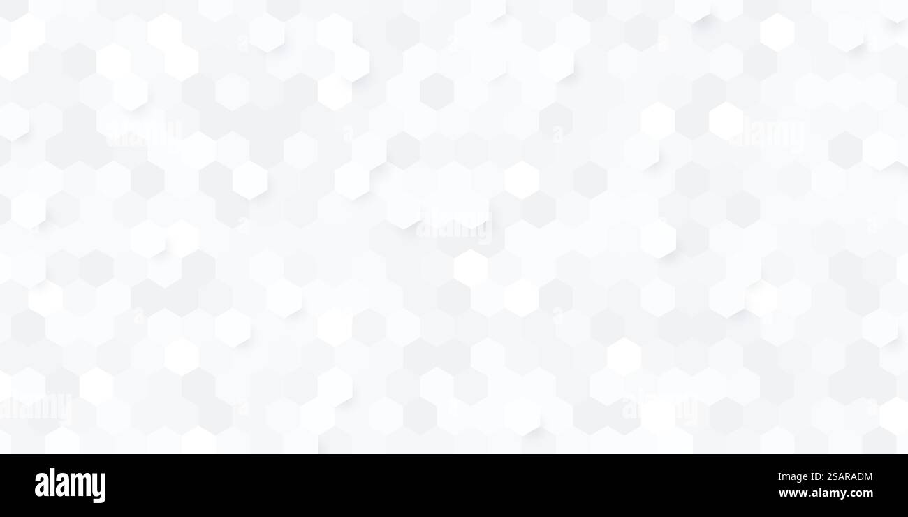 White And Grey Hexagon Pattern Background Geometric Shape Abstract