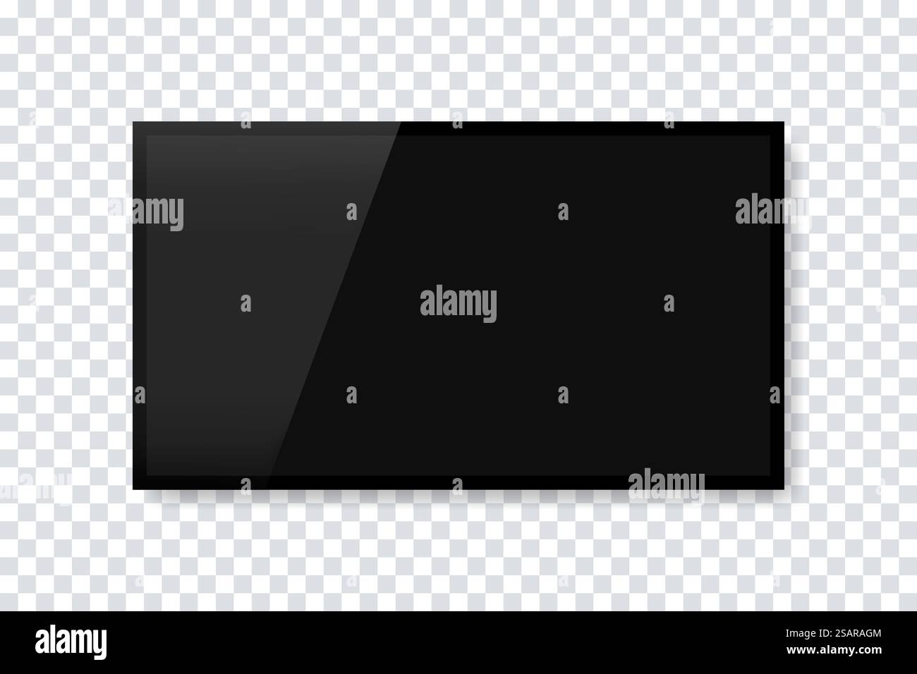 Realistic blank TV screen. Vector isolated template. Empty TV frame ...