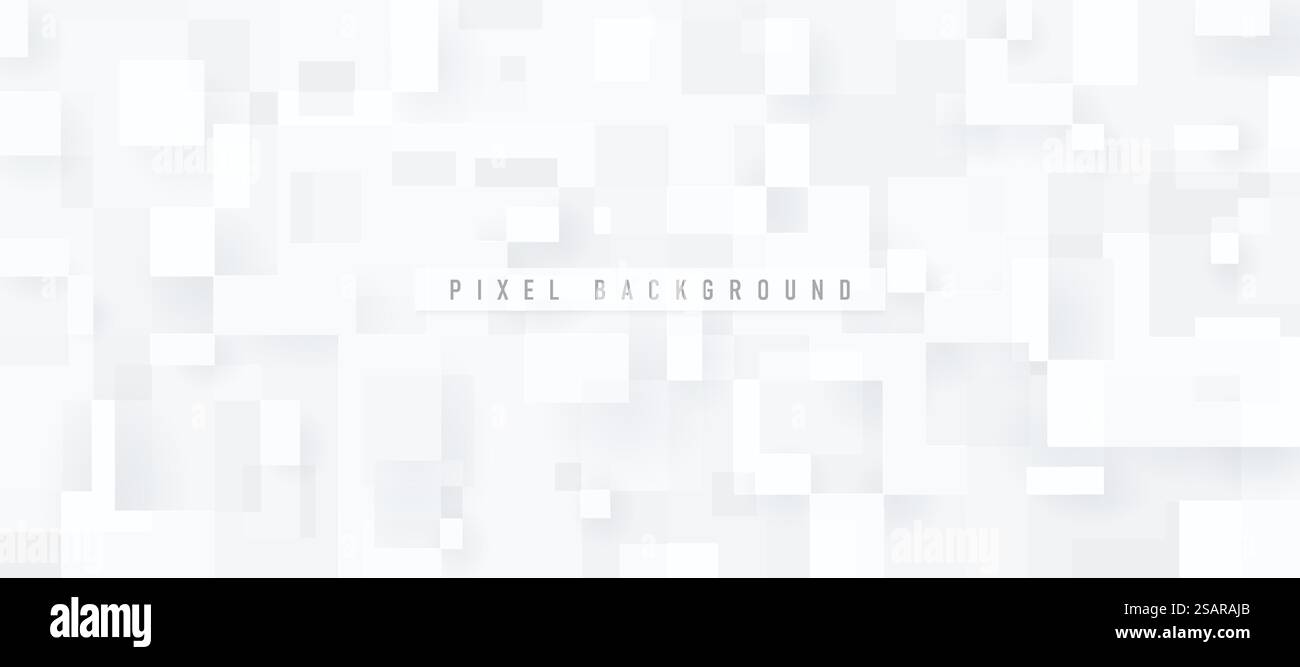 Modern technology white and grey square background. Pixel pattern ...