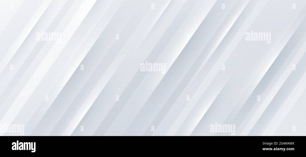 White and bright gray gradient background with dynamic diagonal stripe lines and halftone ...