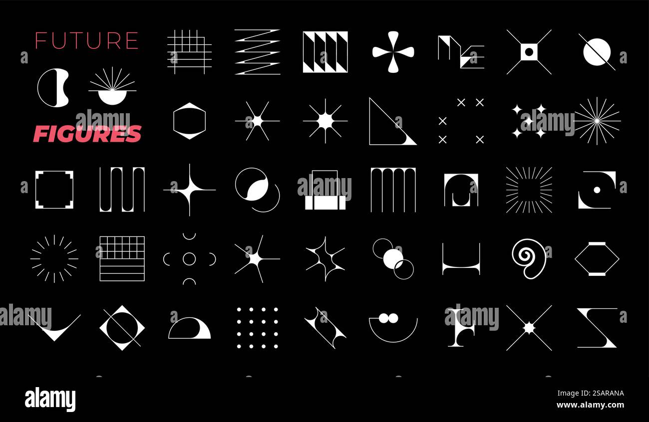 Future design shapes. Abstract geometric figures. Decorative ...