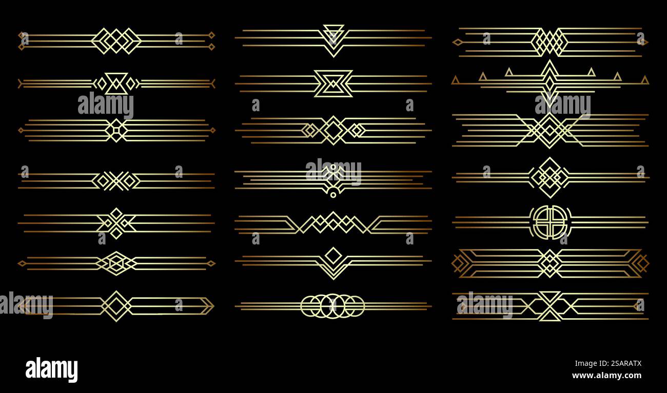 Art deco headers. Modern classic borders with floral ornamental accent ...