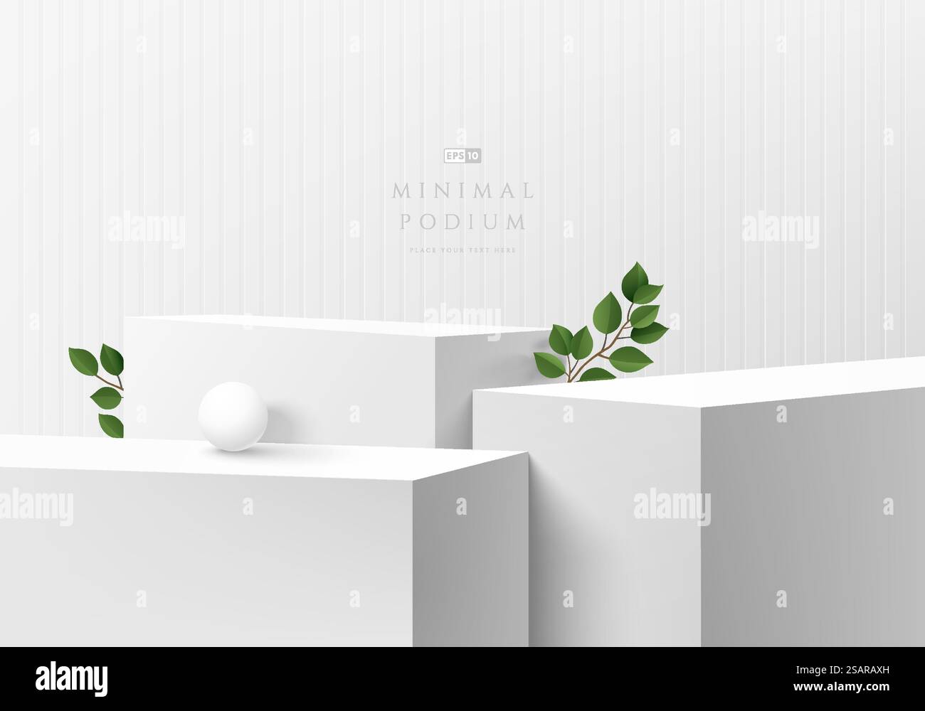 Abstract 3D background, Realistic white, gray steps cube box stand ...
