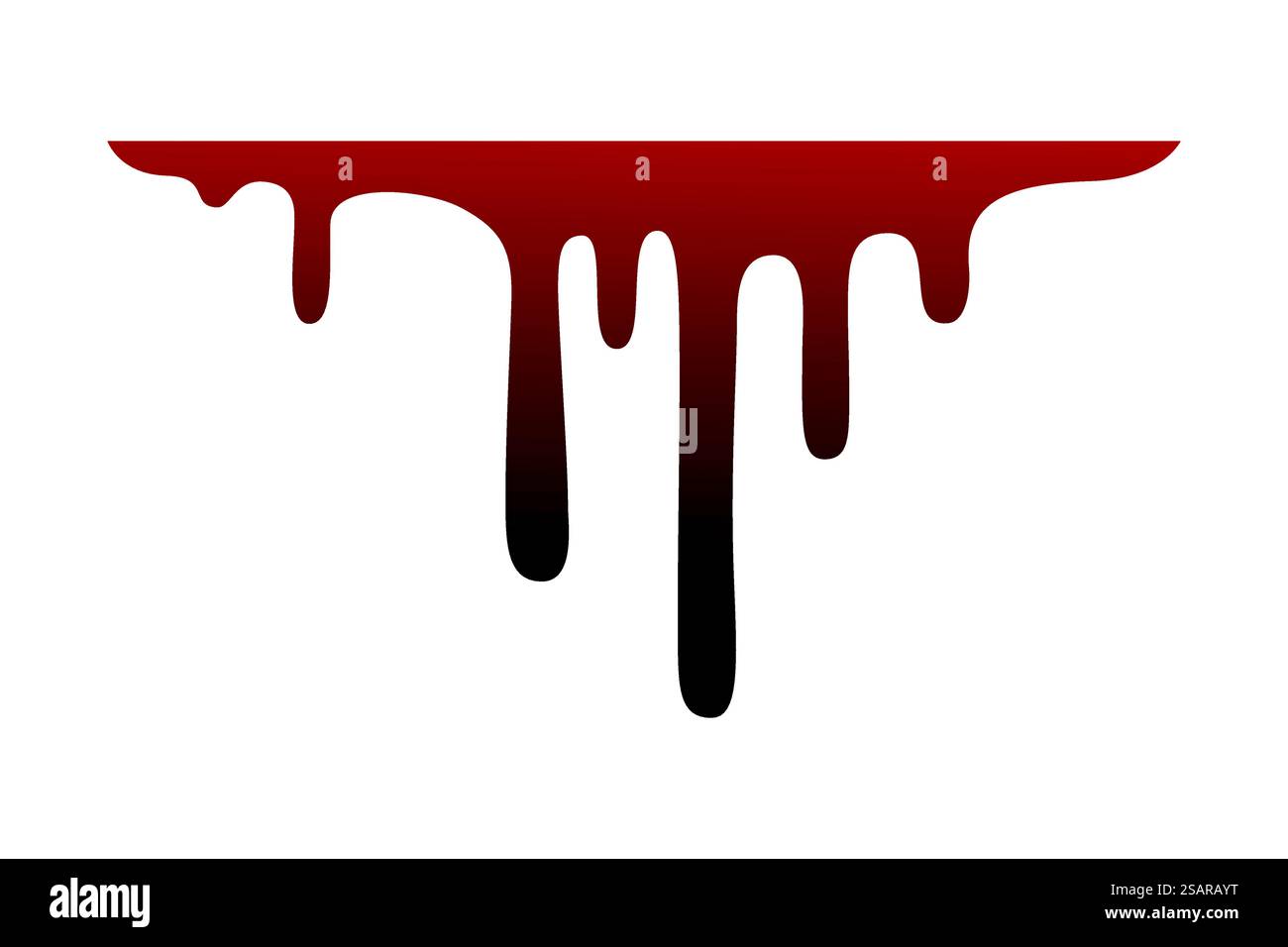 Dripping blood horizontal line. Oozing bloody red liquid. Halloween ...
