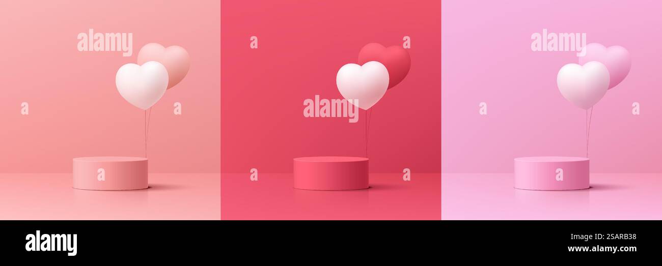 Pink valentines day podium Stock Vector Images - Alamy