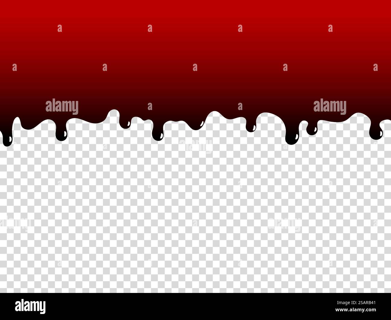 Liquid paint. Cartoon red dripping inky stain. Oozing bloody border on ...