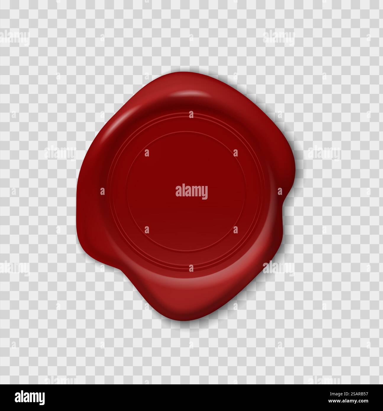 Wax stamp. Retro realistic red seal. 3D round imprint on transparent ...