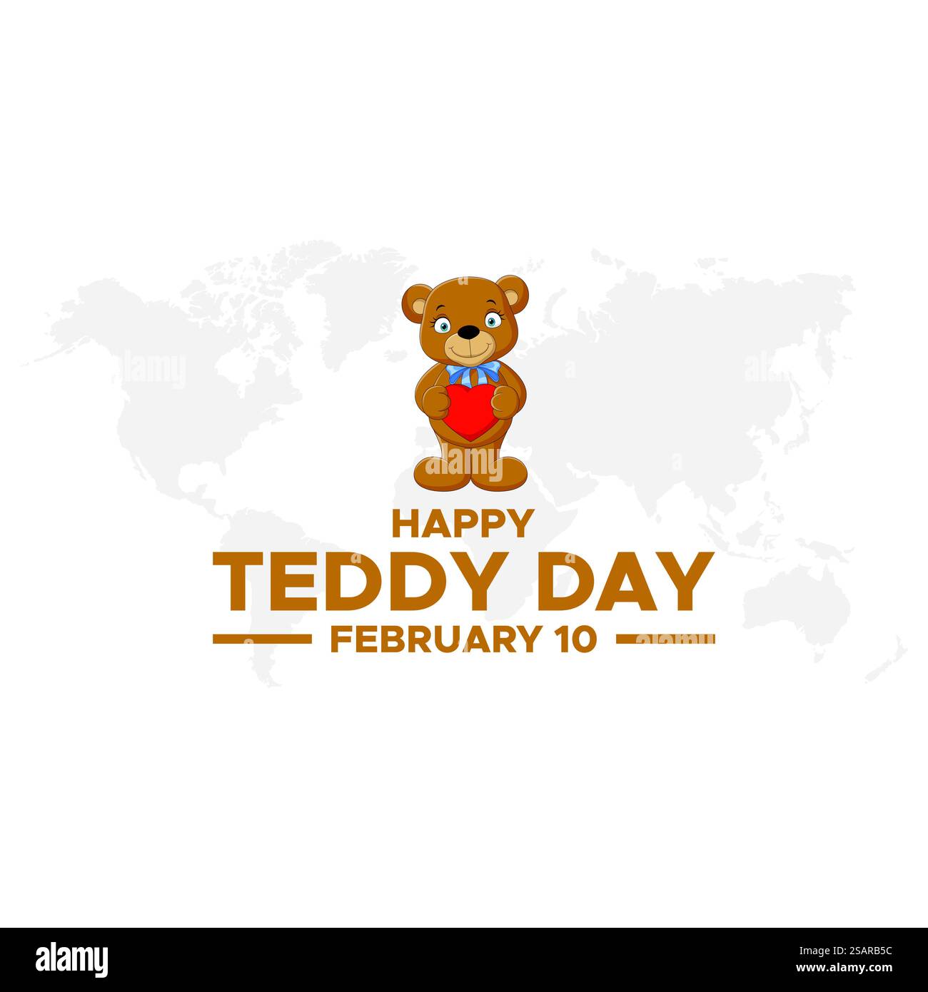 Happy Teddy Day Post and Greeting Card. 10 February - Teddy Day of ...