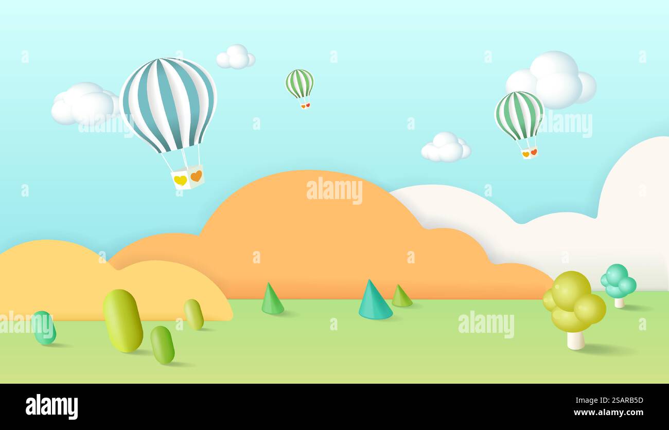 Realistic landscape art Stock Vector Images - Alamy