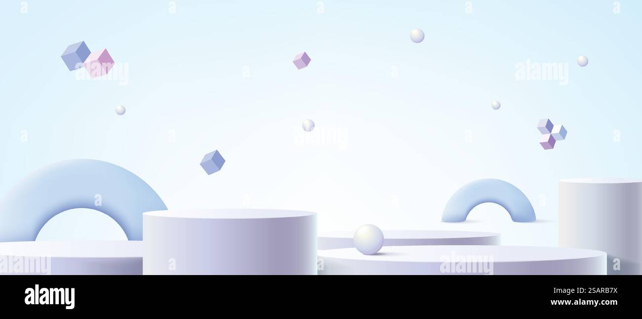 Modern vector rendering geometric platform for product display ...