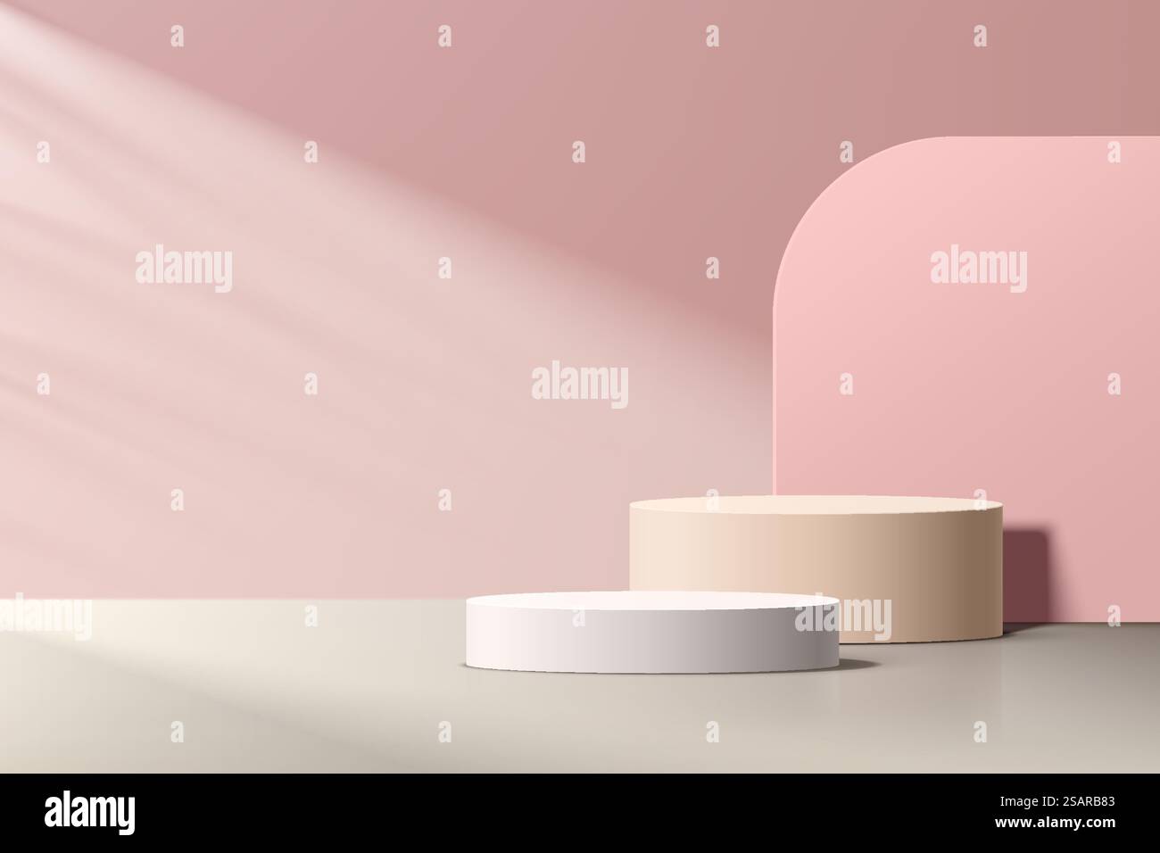 Two 3d round podium Stock Vector Images - Alamy