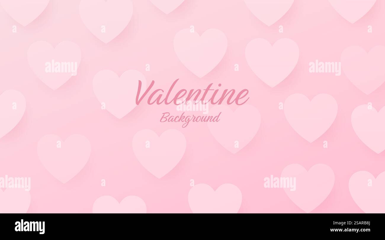 Abstract romantic background with pink hearts shapes in retro style ...