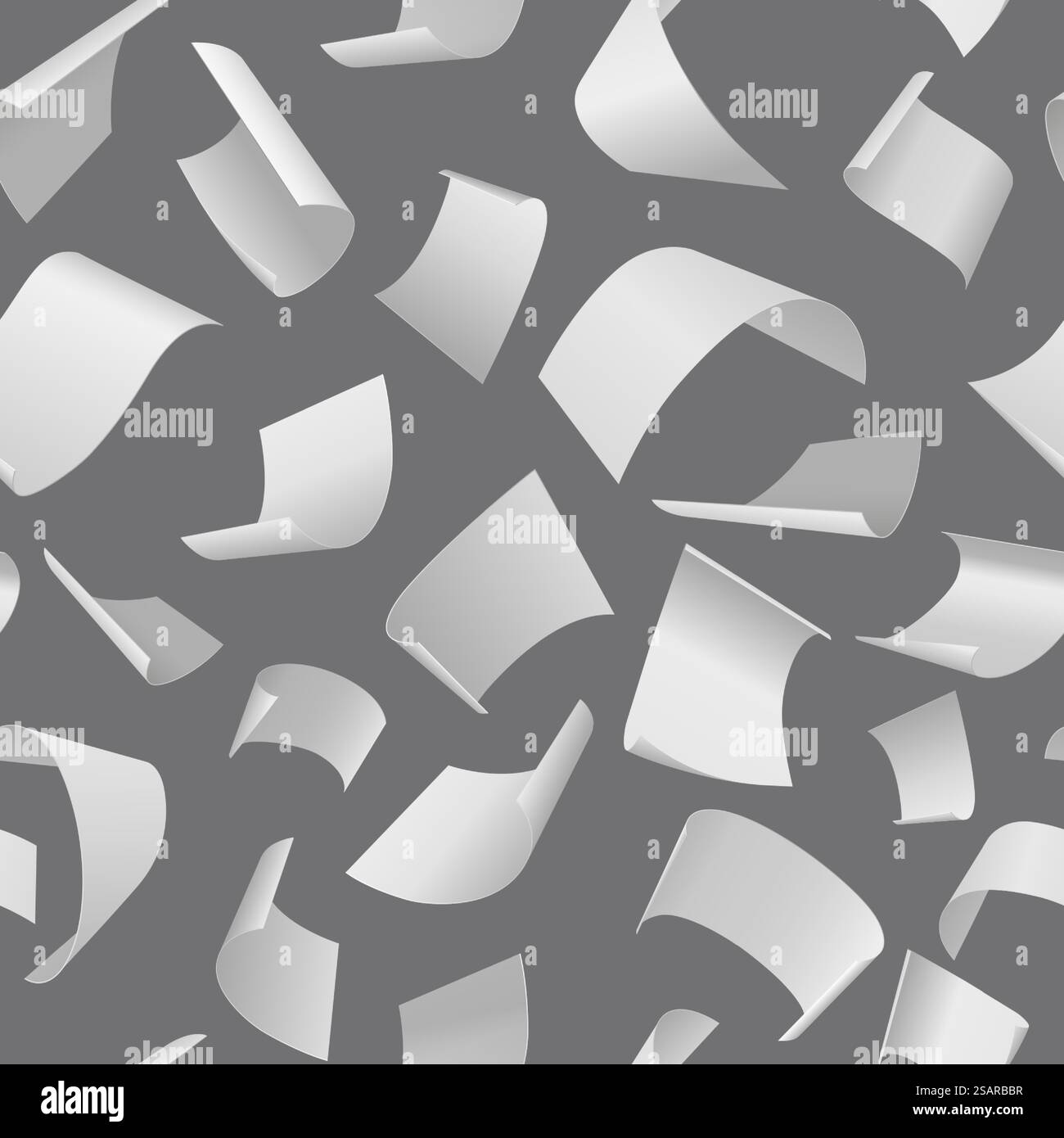 Flying paper pattern. Seamless texture of chaotic falling document ...