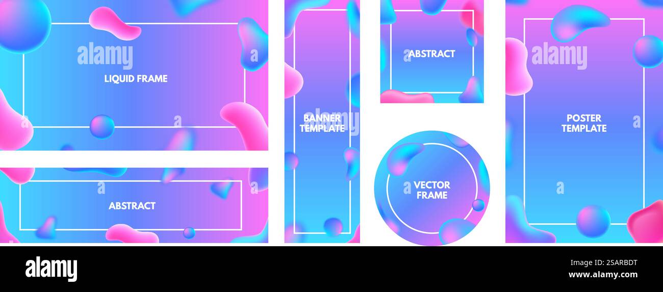 Abstract blob design template. Liquid gradient banner and poster ...