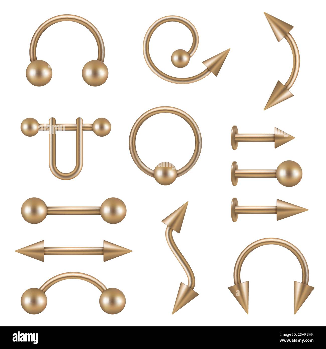Piercing elements. Tattoo salon jewelry for face decoration nose lips ...
