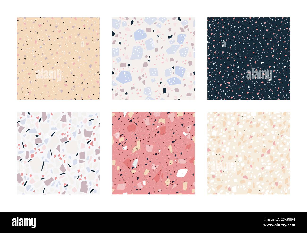 Terrazzo seamless pattern. Square marble stone and granite rock texture ...