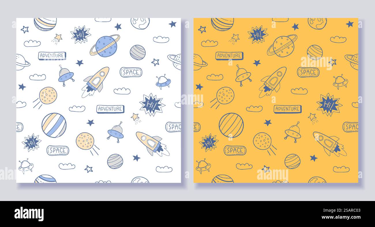 Saturn pattern cartoon style Stock Vector Images - Alamy