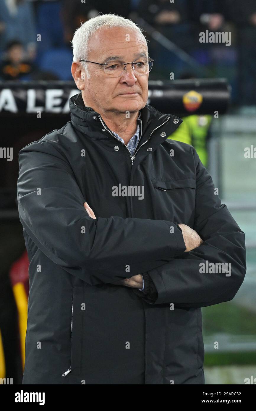 Rome, Lazio. 30th Jan, 2025. Roma Coach Claudio Ranieri, reacts during ...
