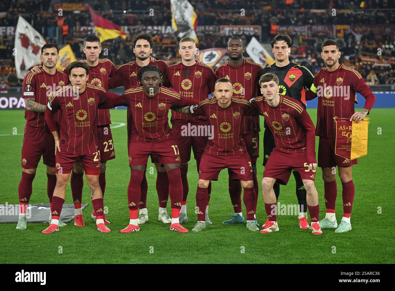 Rome, Lazio. 30th Jan, 2025. Roma team players pose for a group photo ...