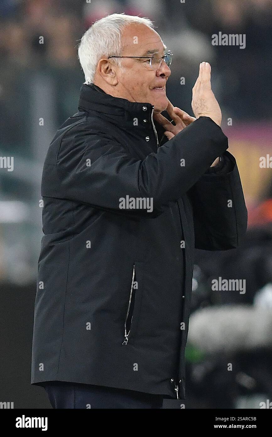 Rome, Lazio. 30th Jan, 2025. Roma Coach Claudio Ranieri, reacts during ...