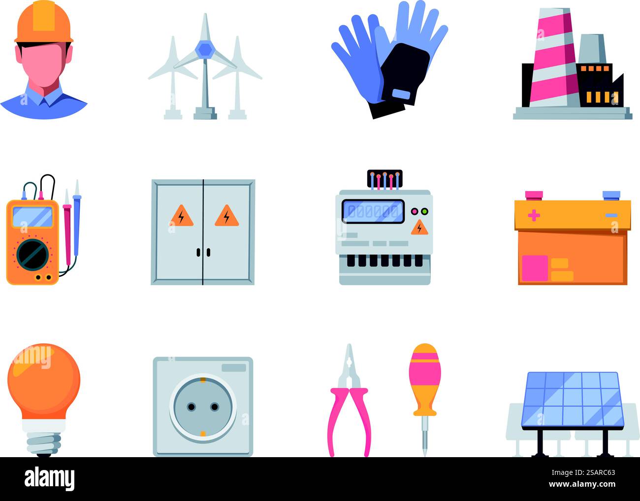 Electric equipment. Lightning power industrial glowing electricity ...