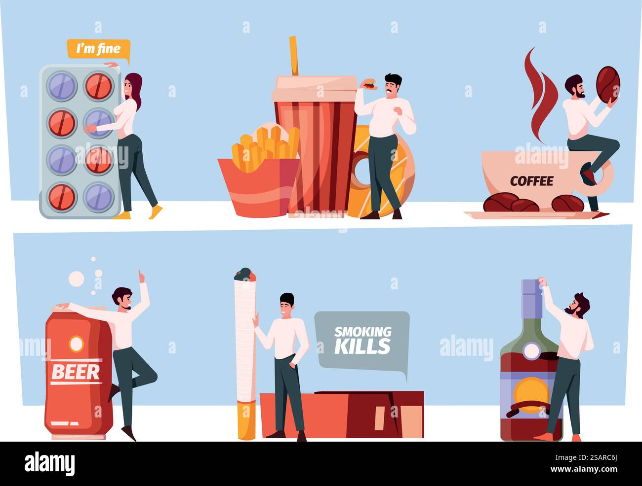 Drink smoker and various drug habits hi-res stock photography and ...