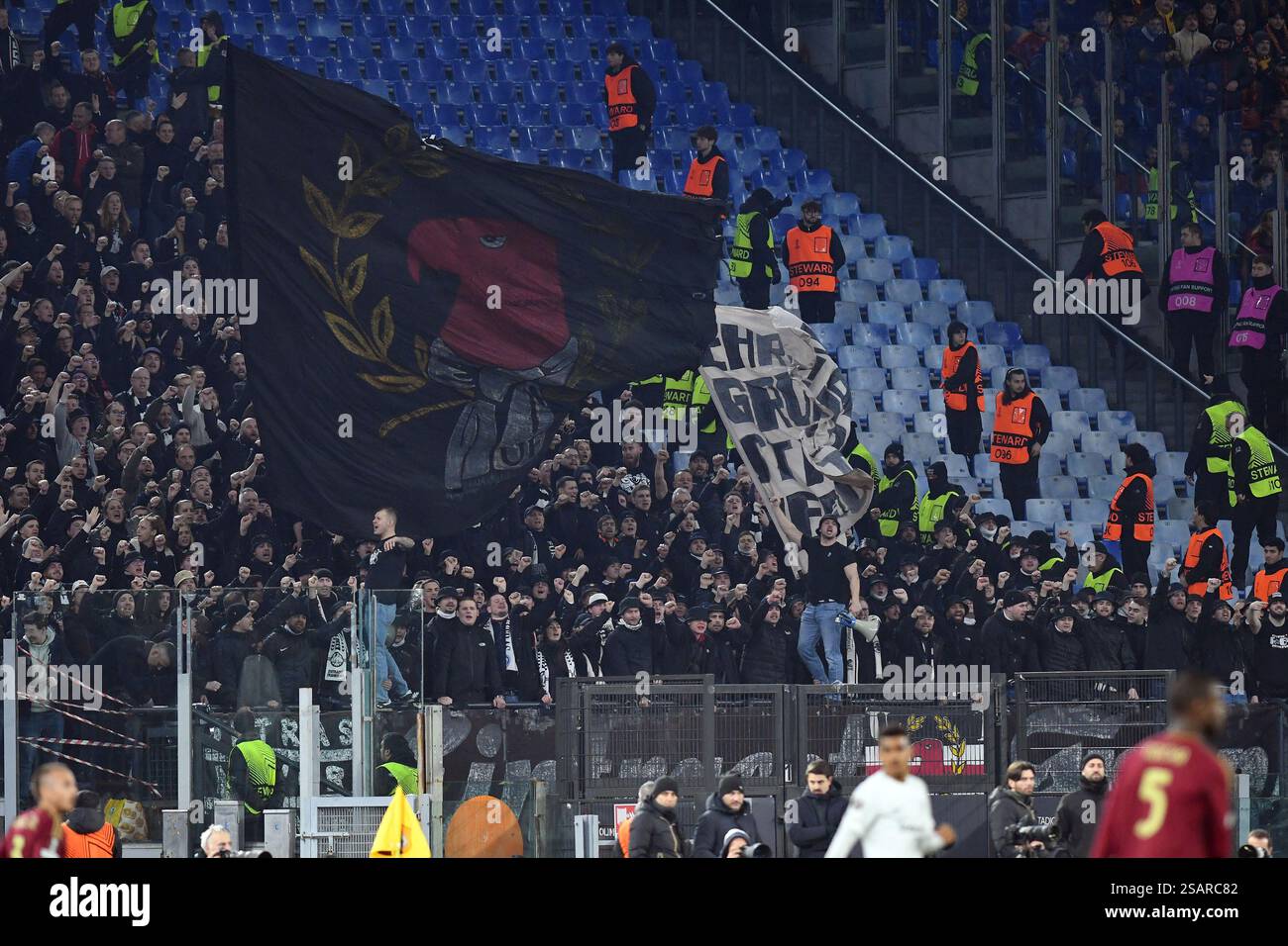 Rome, Lazio. 30th Jan, 2025. Eintracht Frankfurt fans during the Europa ...