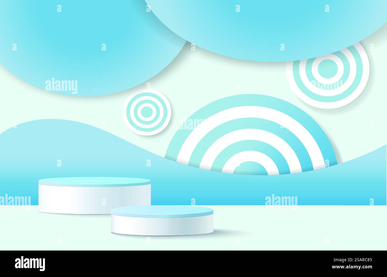 Abstract blue color geometric shape background, modern minimalist mock up for podium display or ...