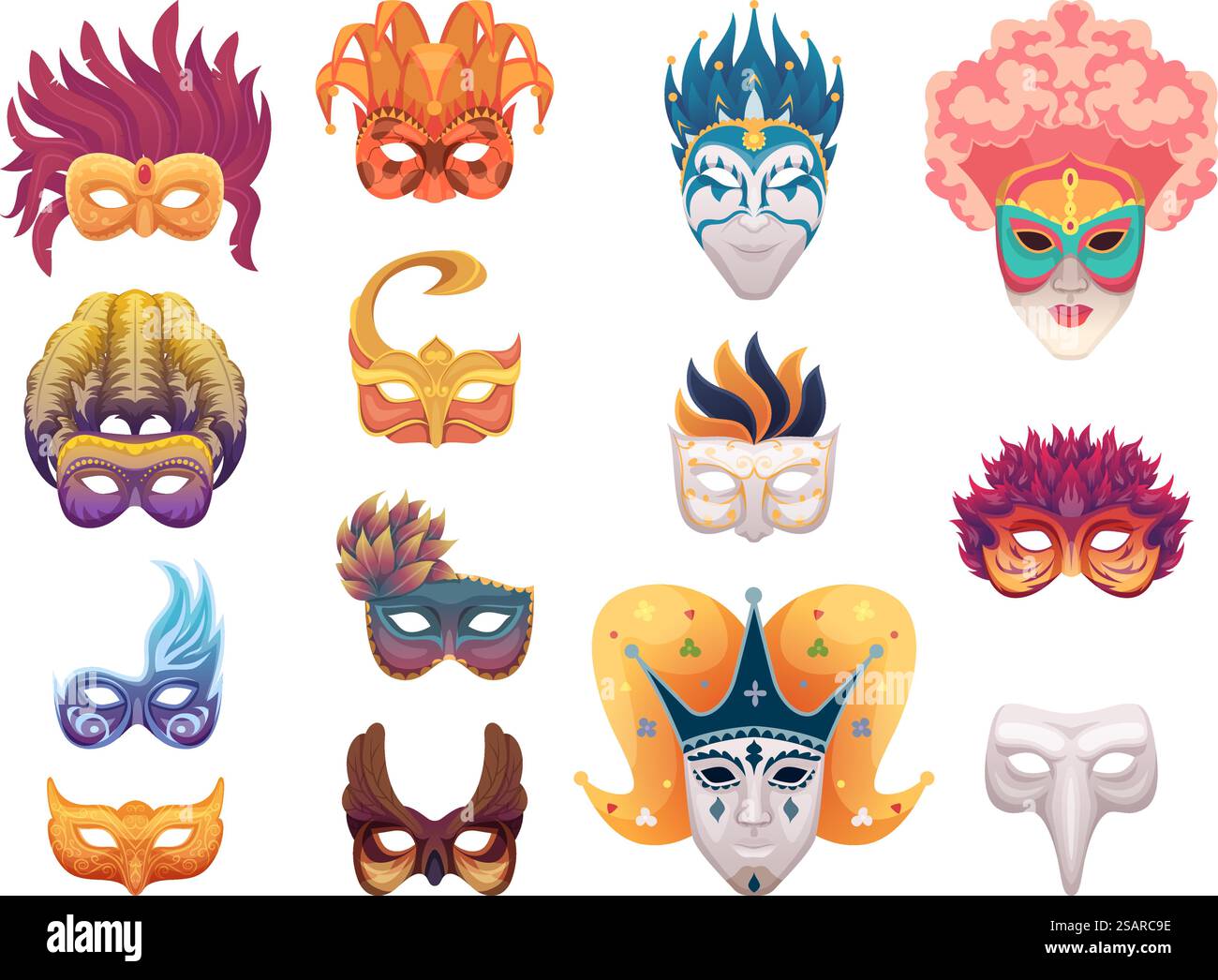Carnival masks. Venetian fashioned items for faces festive night party ...