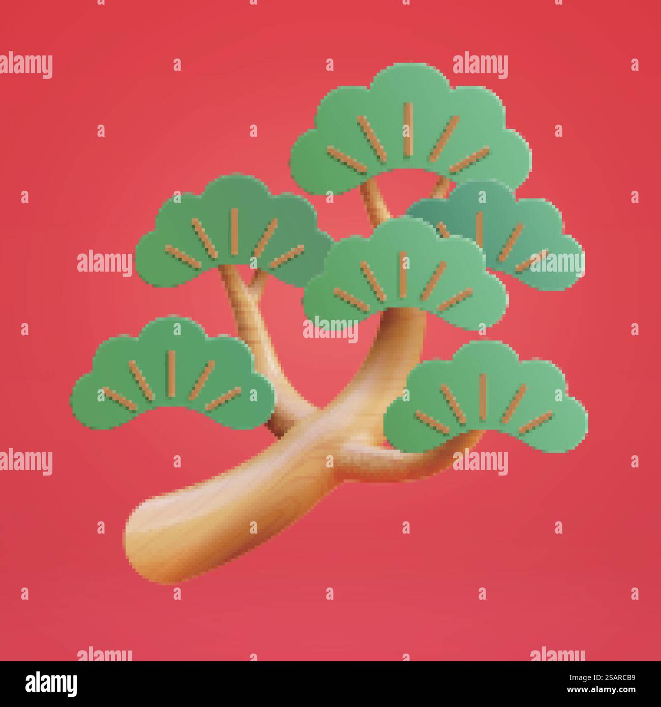 Pine tree, branch, red ornament Stock Vector Images - Alamy