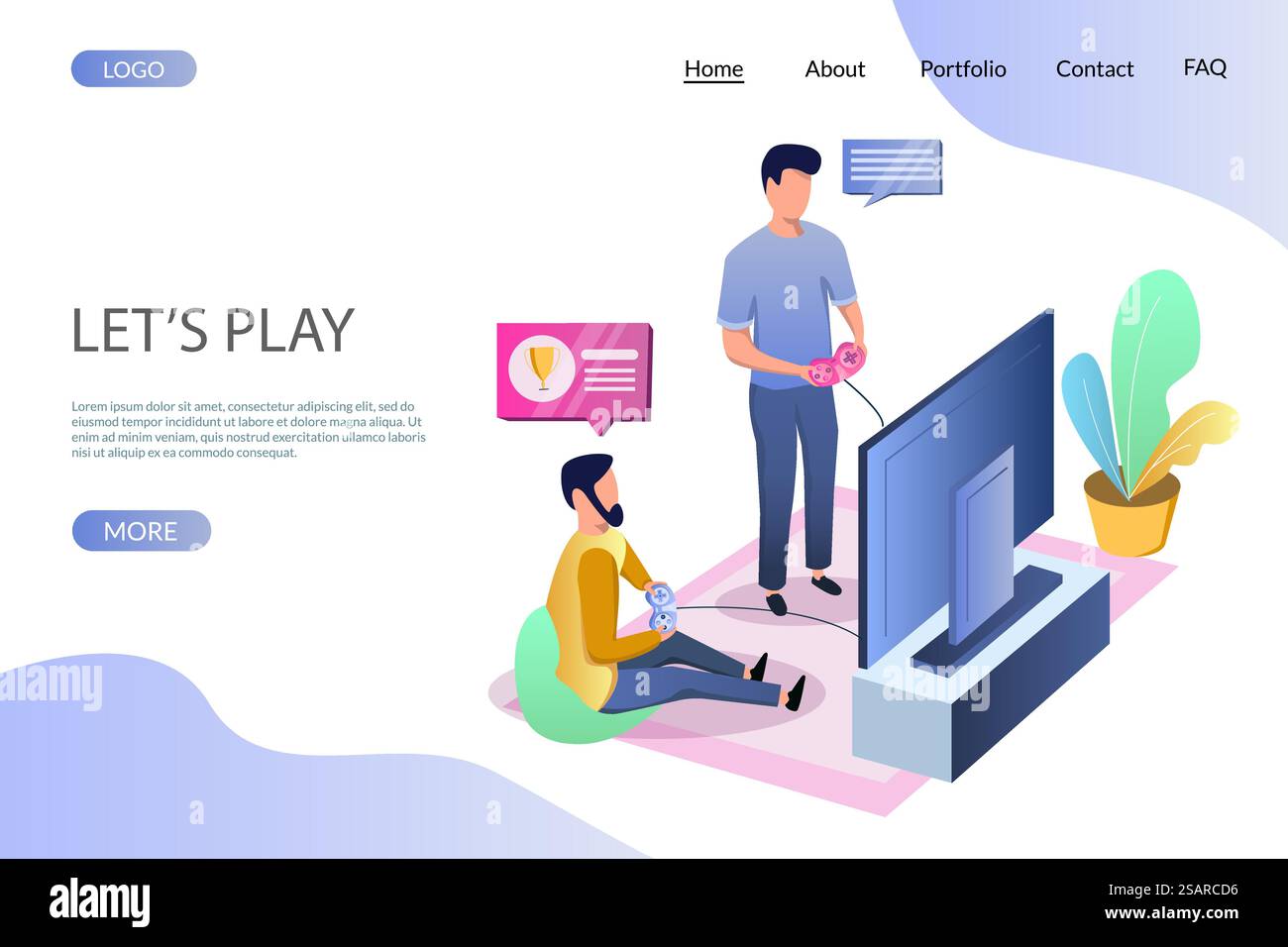 Lets play vector website template, web page and landing page design for ...