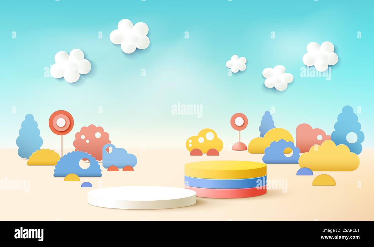 Abstract colorful geometric shape background, modern minimalist mock up for podium display or ...