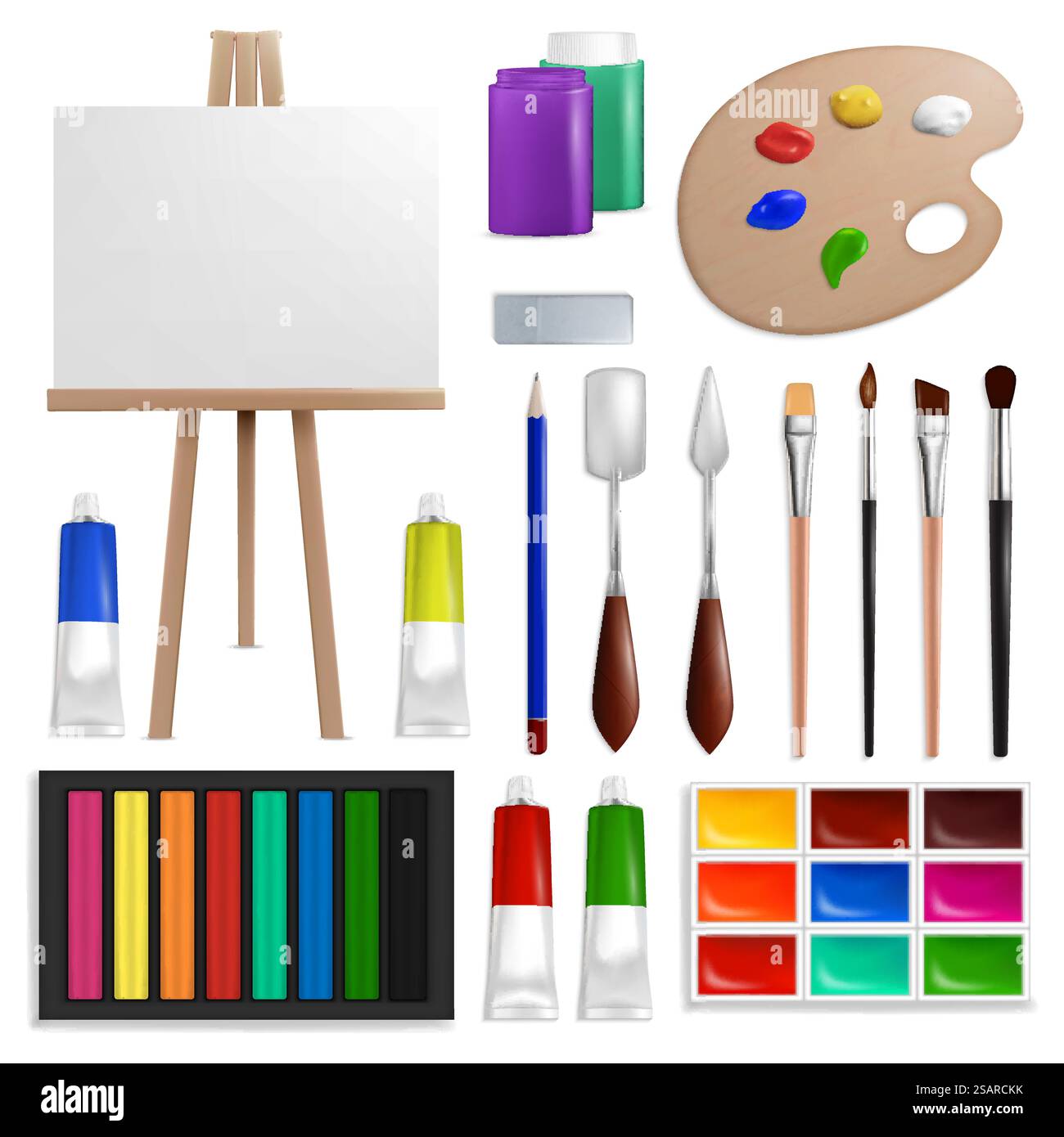 Art painting tools and accessories, vector isolated illustration. Art ...