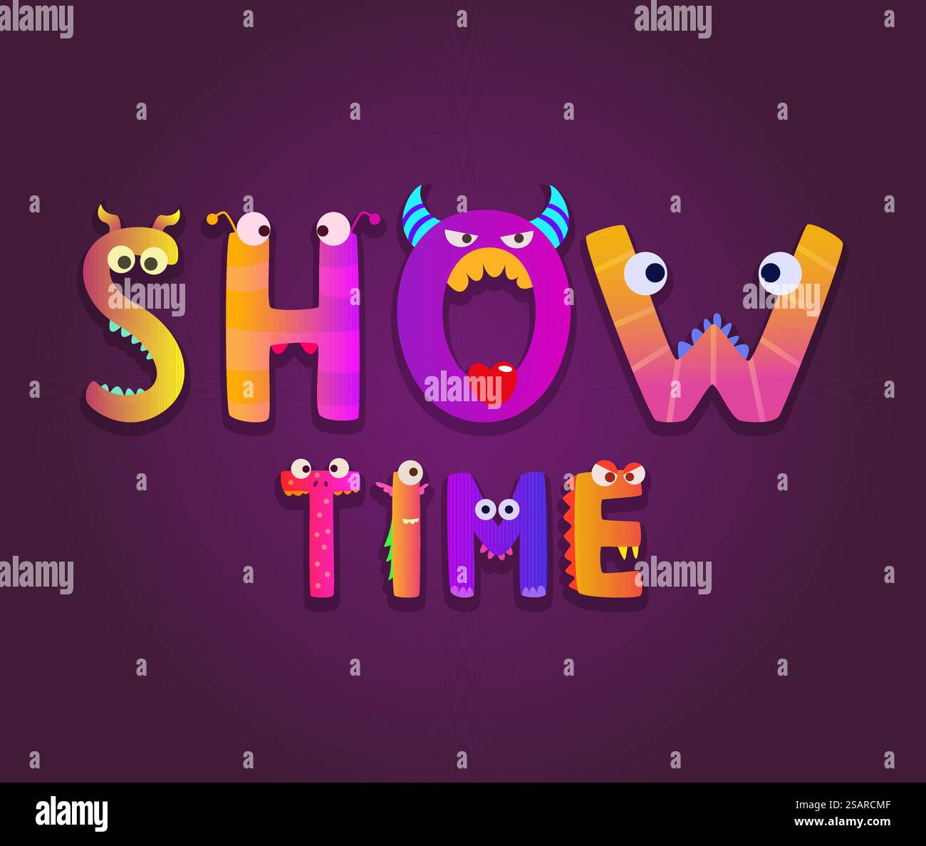 Playground title. showtime funny cartoon letters. Vector lettering for ...