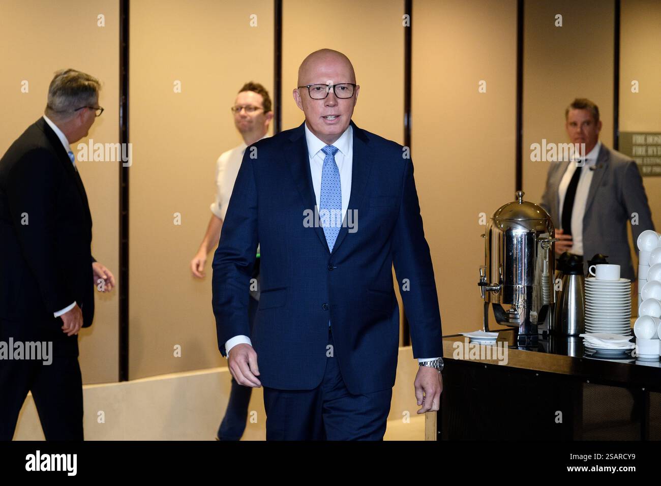 Australian Opposition Leader Peter Dutton arrives before an address to ...