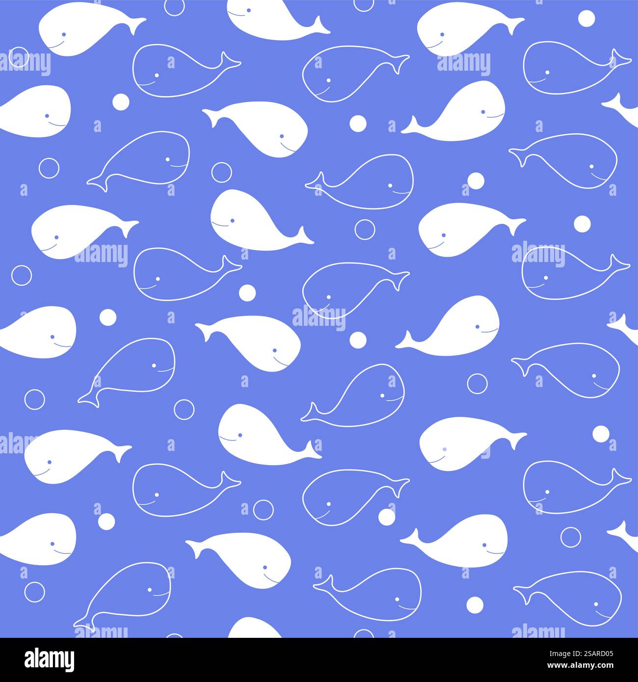Cute whale seamless patterns, hand-drawn style used for fabric, textile ...
