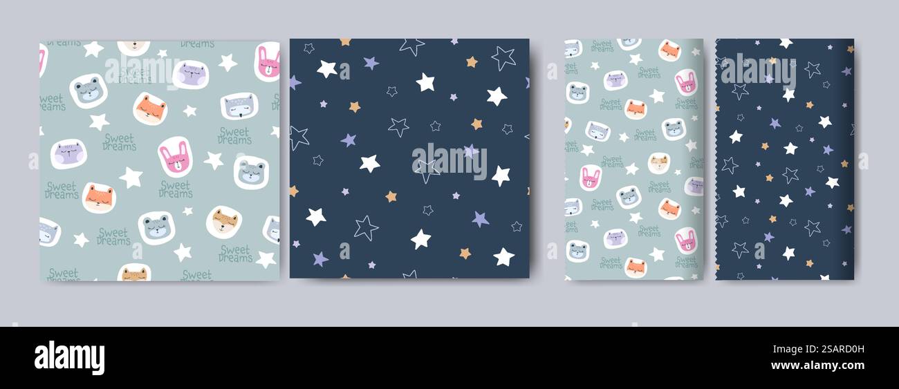 Seamless patterns for kids, cute graphic elements, elements with cute ...