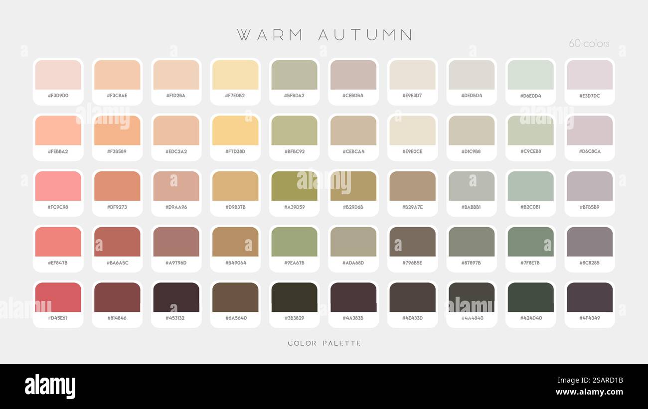 Warm Autumn Palette. Fashion Fall color trends. Color palette forecast ...