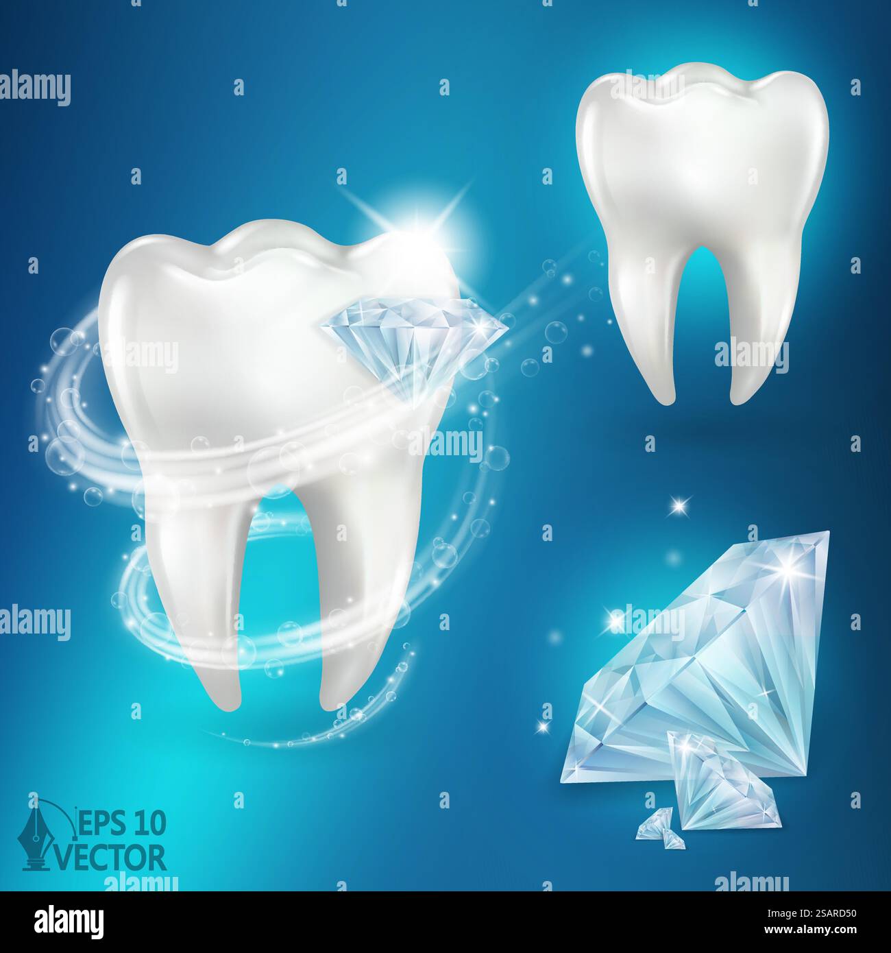 Vector isolated illustration white brilliant healthy tooth hi-res stock ...