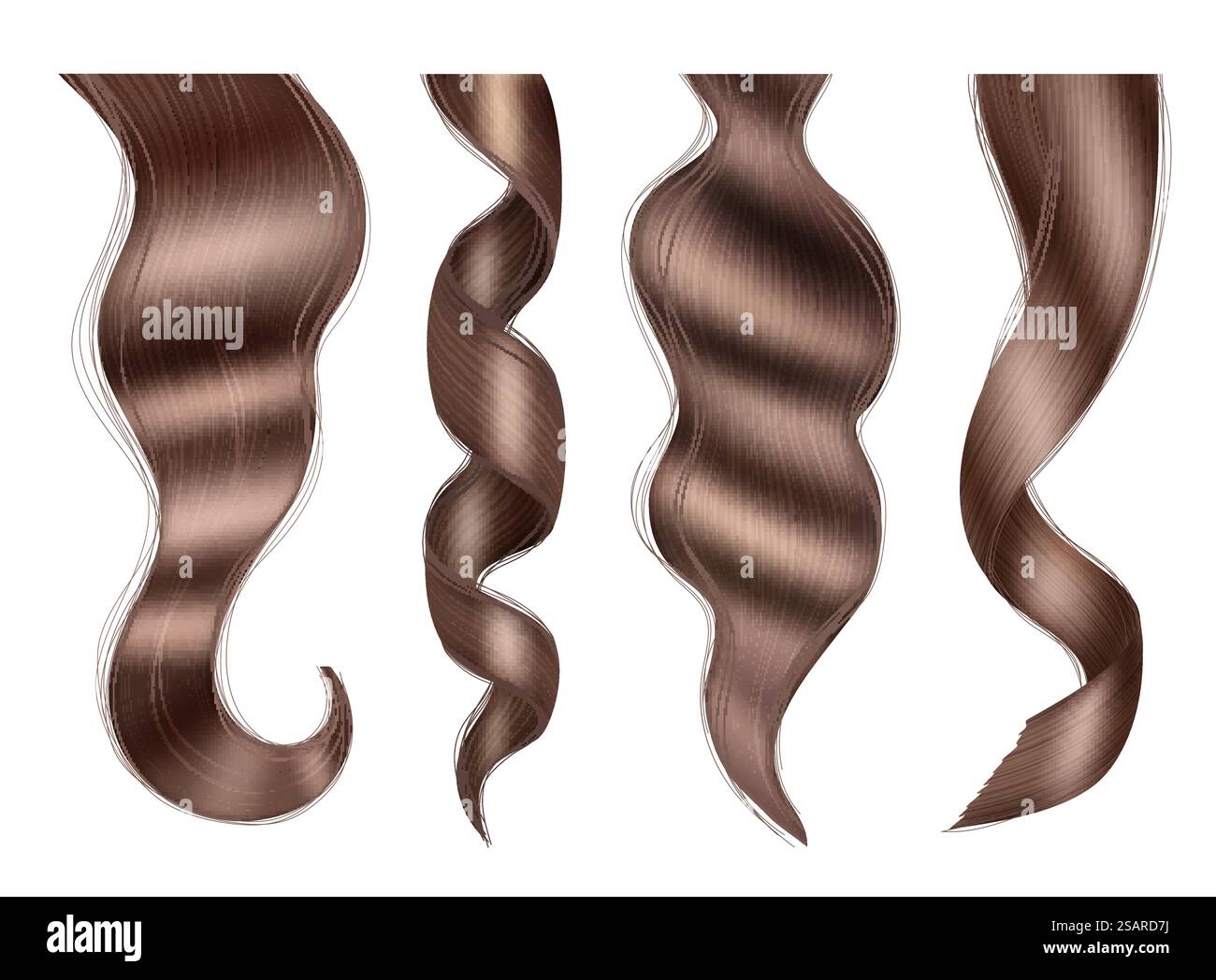 Brunette brown hair wavy Stock Vector Images - Alamy