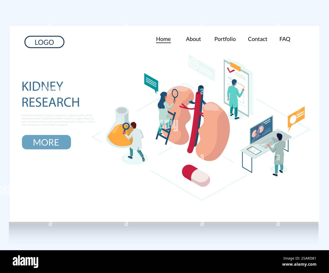 Kidney research vector website template hi-res stock photography and ...