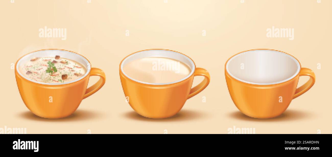 Cream tableware Stock Vector Images - Alamy