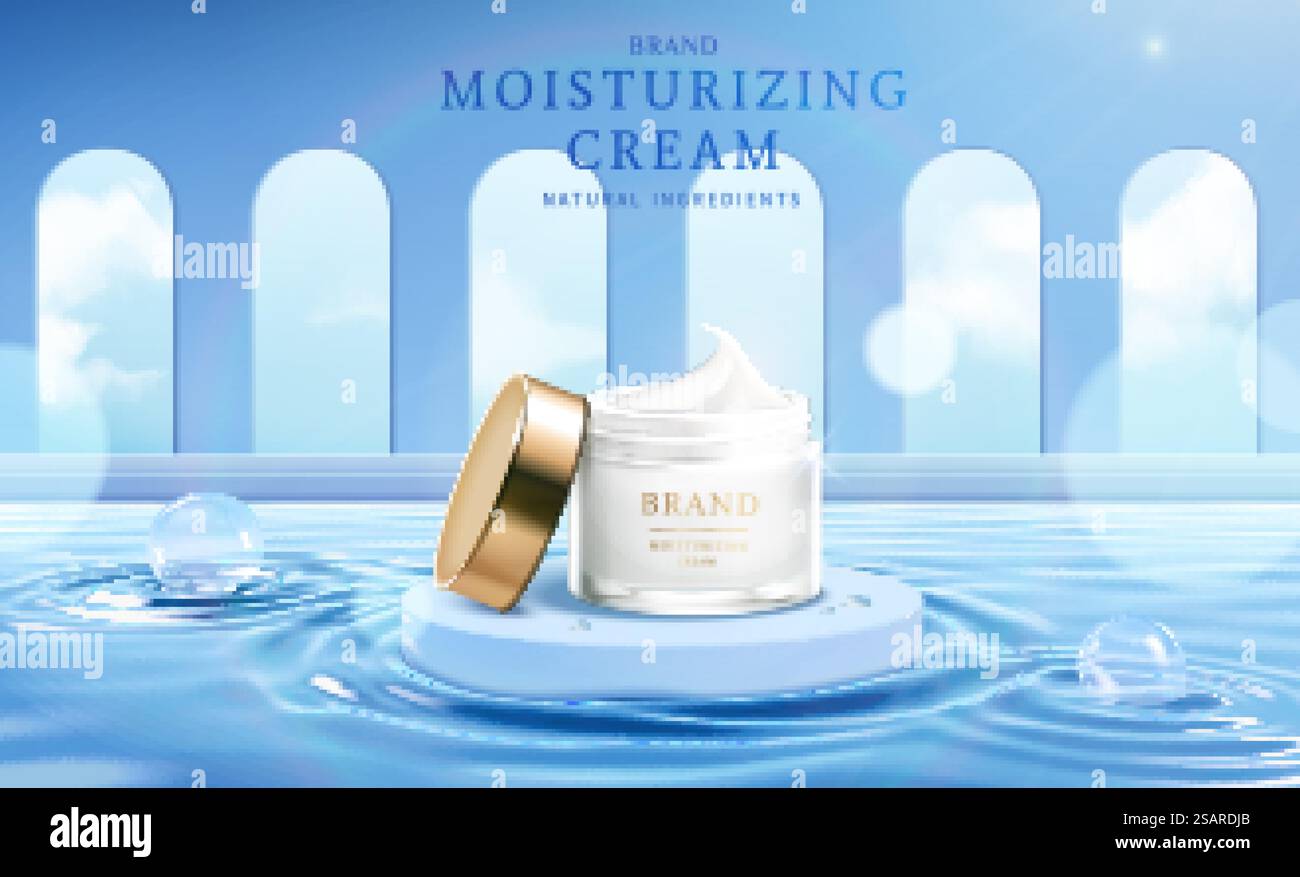 Cosmetic background cream in Stock Vector Images - Alamy