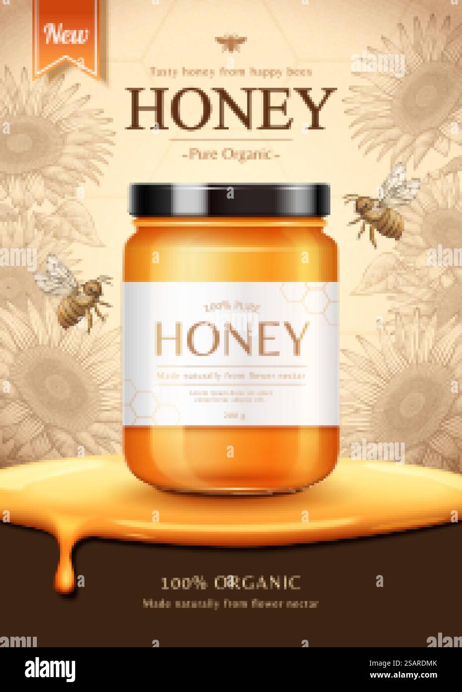 Sunflower honey ad Stock Vector Image & Art - Alamy