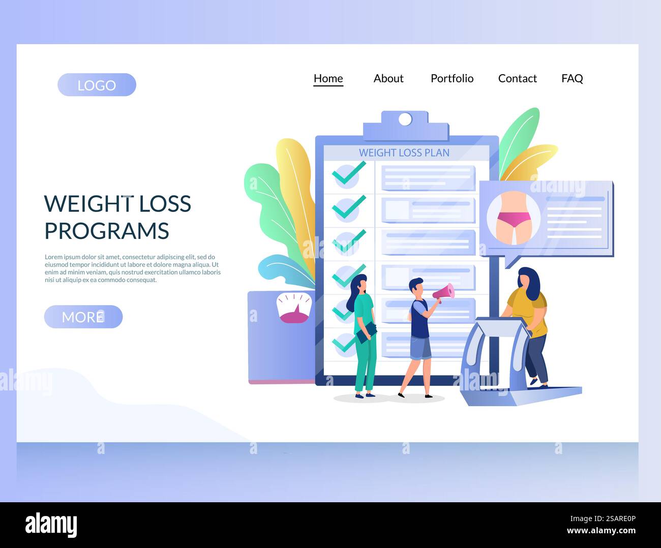 Weight loss programs vector website template, web page and landing page ...