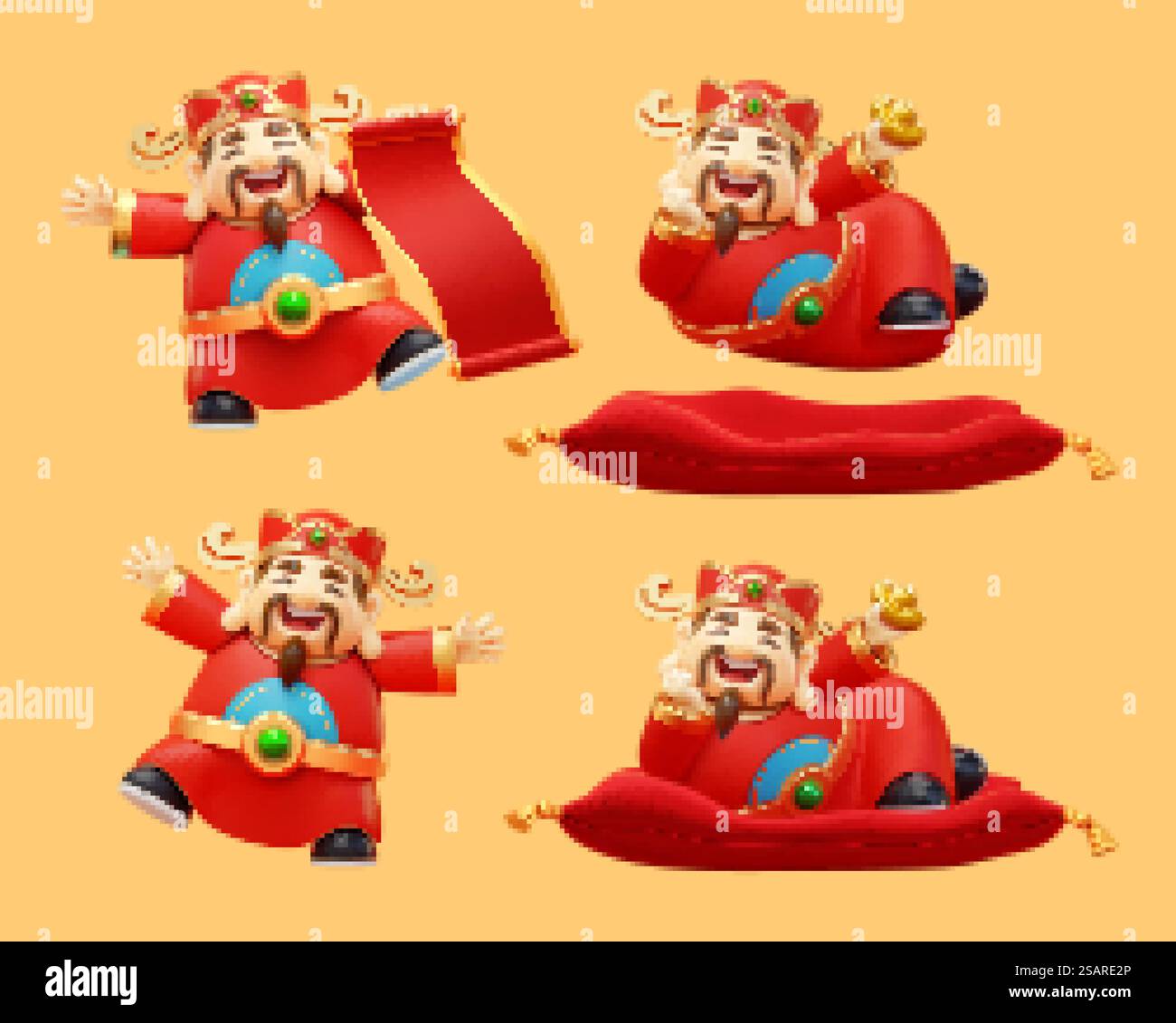 3d god of wealth set Stock Vector Image & Art - Alamy