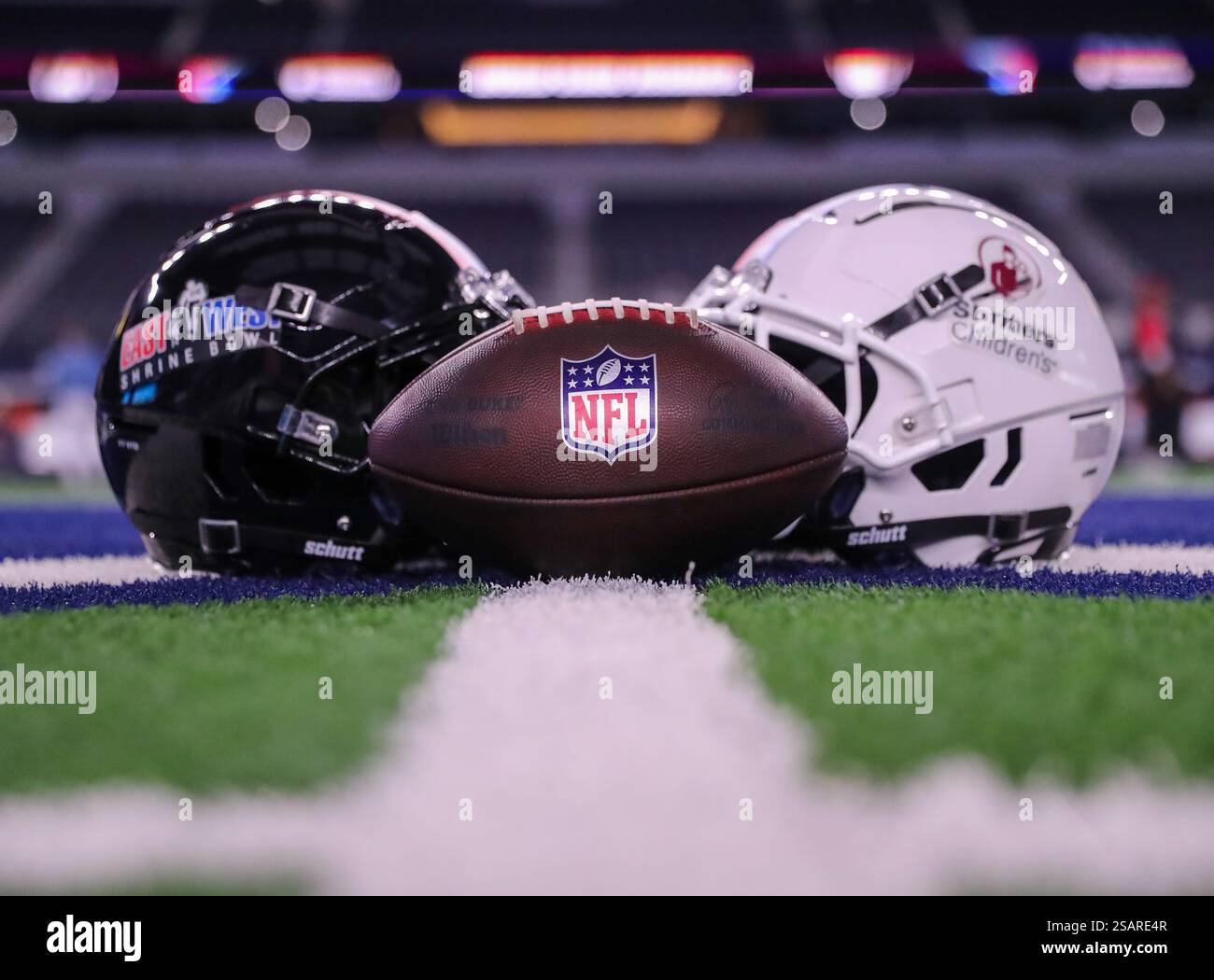 Arlington, Texas, USA. 30th Jan, 2025. Helmets of the 100th East West ...