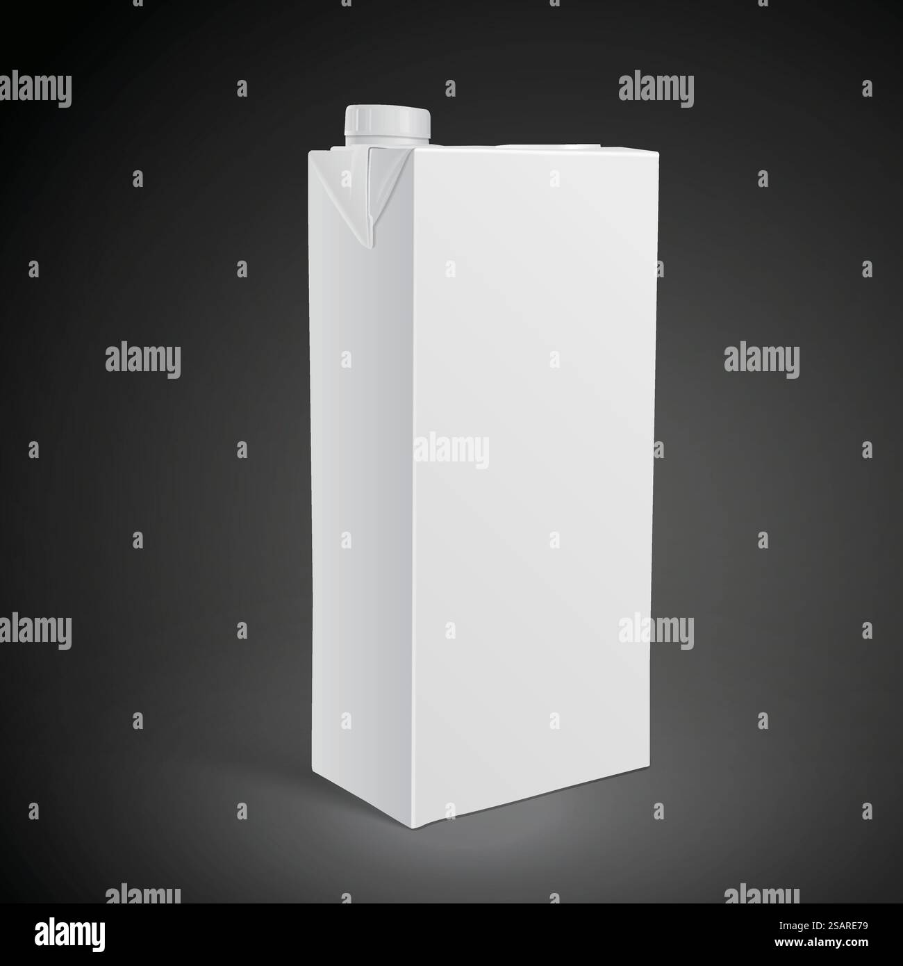 blank carton beverage package on black background. 3D illustration ...