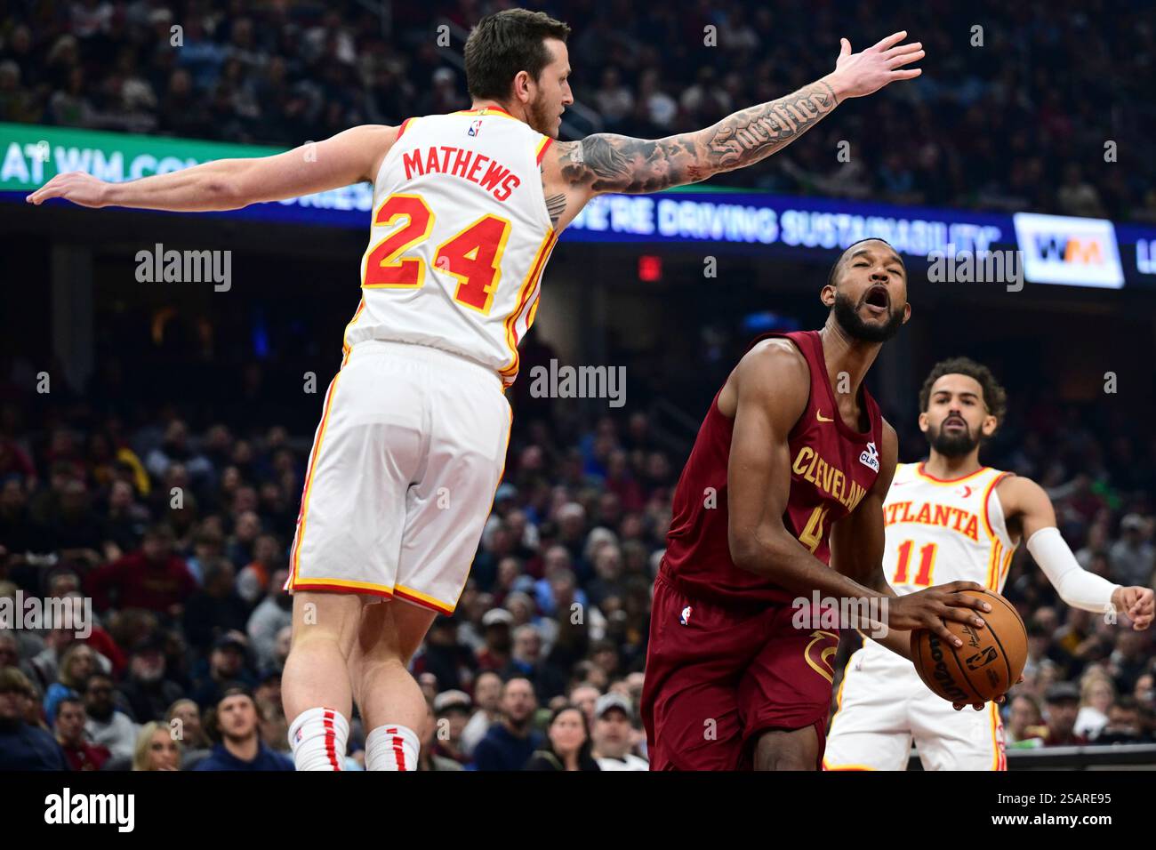 Cleveland Cavaliers forward Evan Mobley goes to the basket against ...